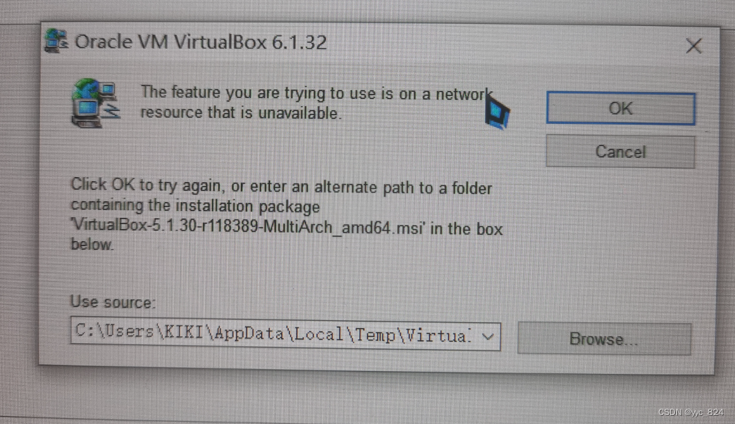 virtualbox卸载失败，the feature you are trying to use is on a network resource that is unavailabe_vm ...