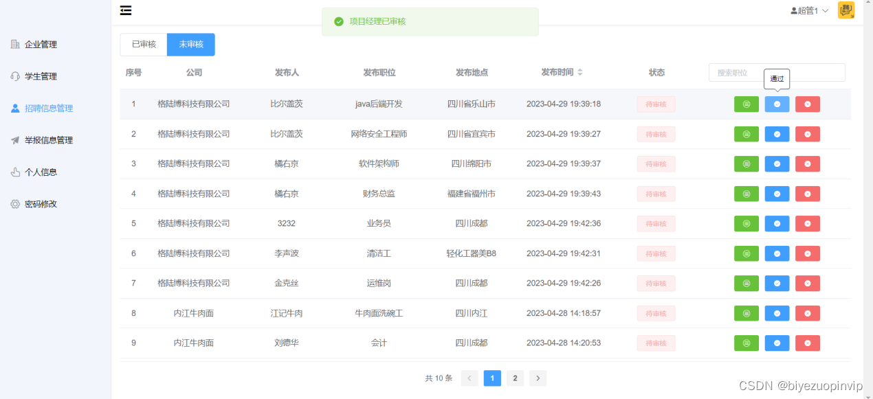 基于springbootvue的大学生兼职网站的设计与实现 Csdn博客