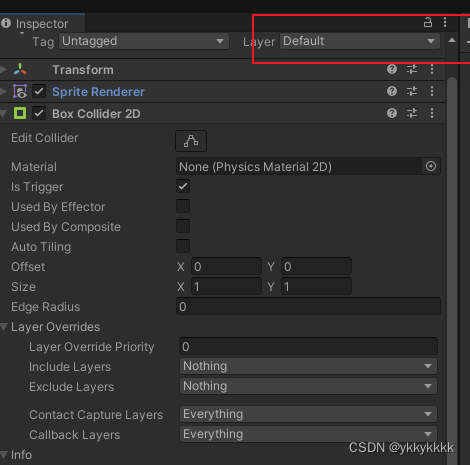 关于unity中碰撞盒Collider2D中的Layer Overrides属性-CSDN博客