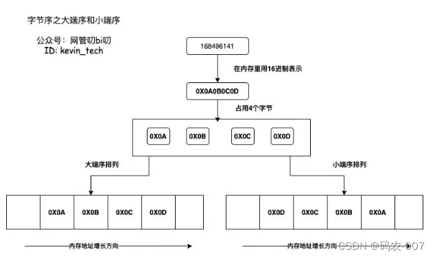 1 网络字节序，主机字节序。2 大端序，小端序的内存储存机理。3 Htonl Htons Ntohs Ntohl 。 Ntohl