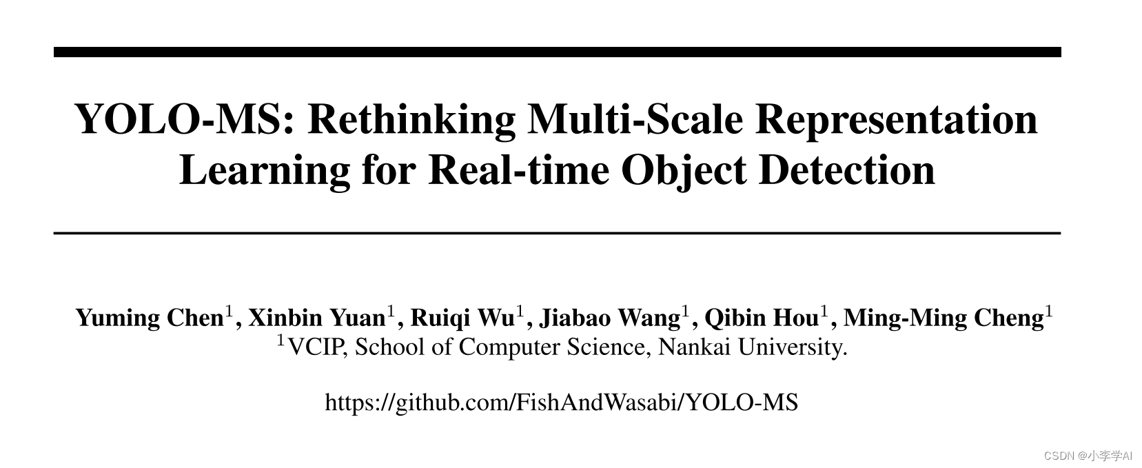 YOLOv10改进 | Conv篇 | YOLOv10引入YOLO-MS的MS-Block轻量化网络结构_yolov10网络结构s是最轻量化的么-CSDN博客