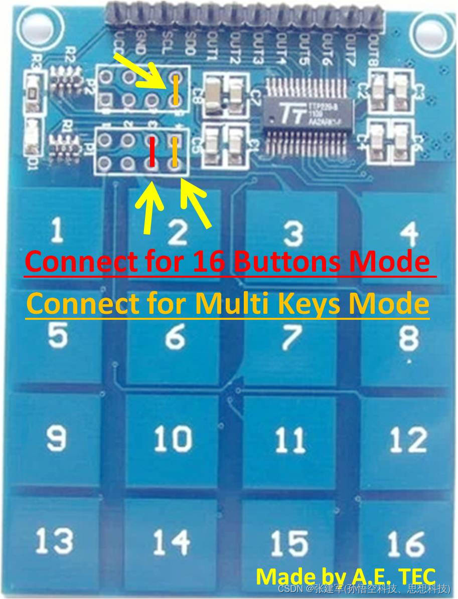 Esp8266连接TTP229电容16路触摸键盘(芯片：8299BSF) 实测有效-CSDN博客