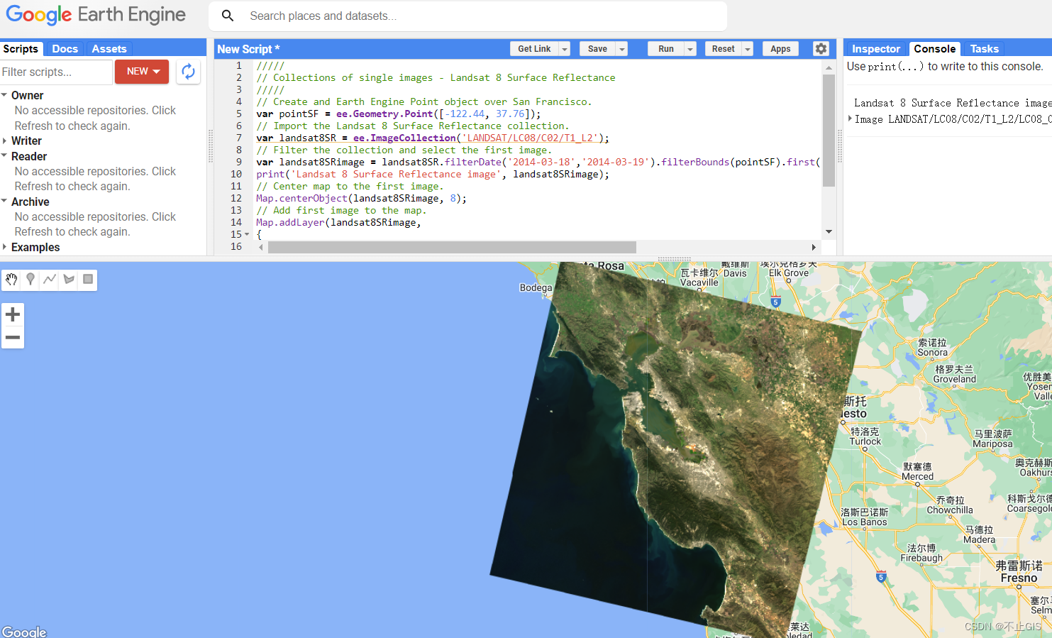 GEE入门篇|栅格数据集概述（二）：Image Collections（单幅图像的集合）_gee 创建imagecollection bands-CSDN博客
