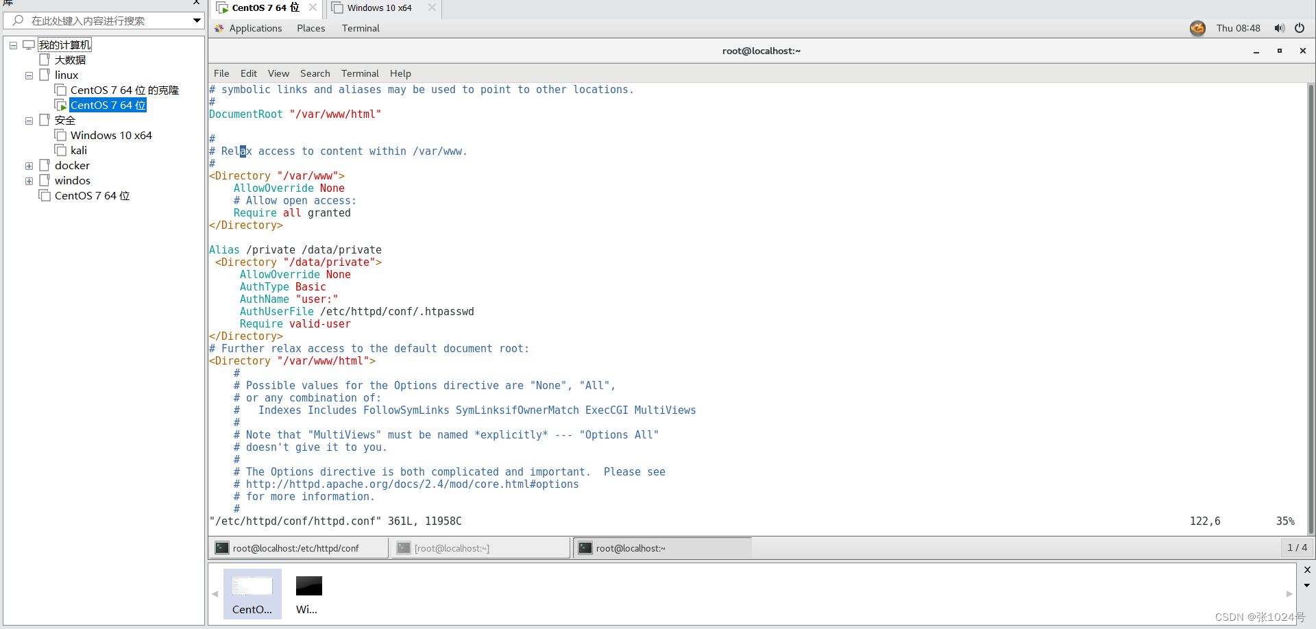 centos7搭建apache服务（基于域名和IP访问，用户访问控制）_如何在apache网站添加用户访问-CSDN博客