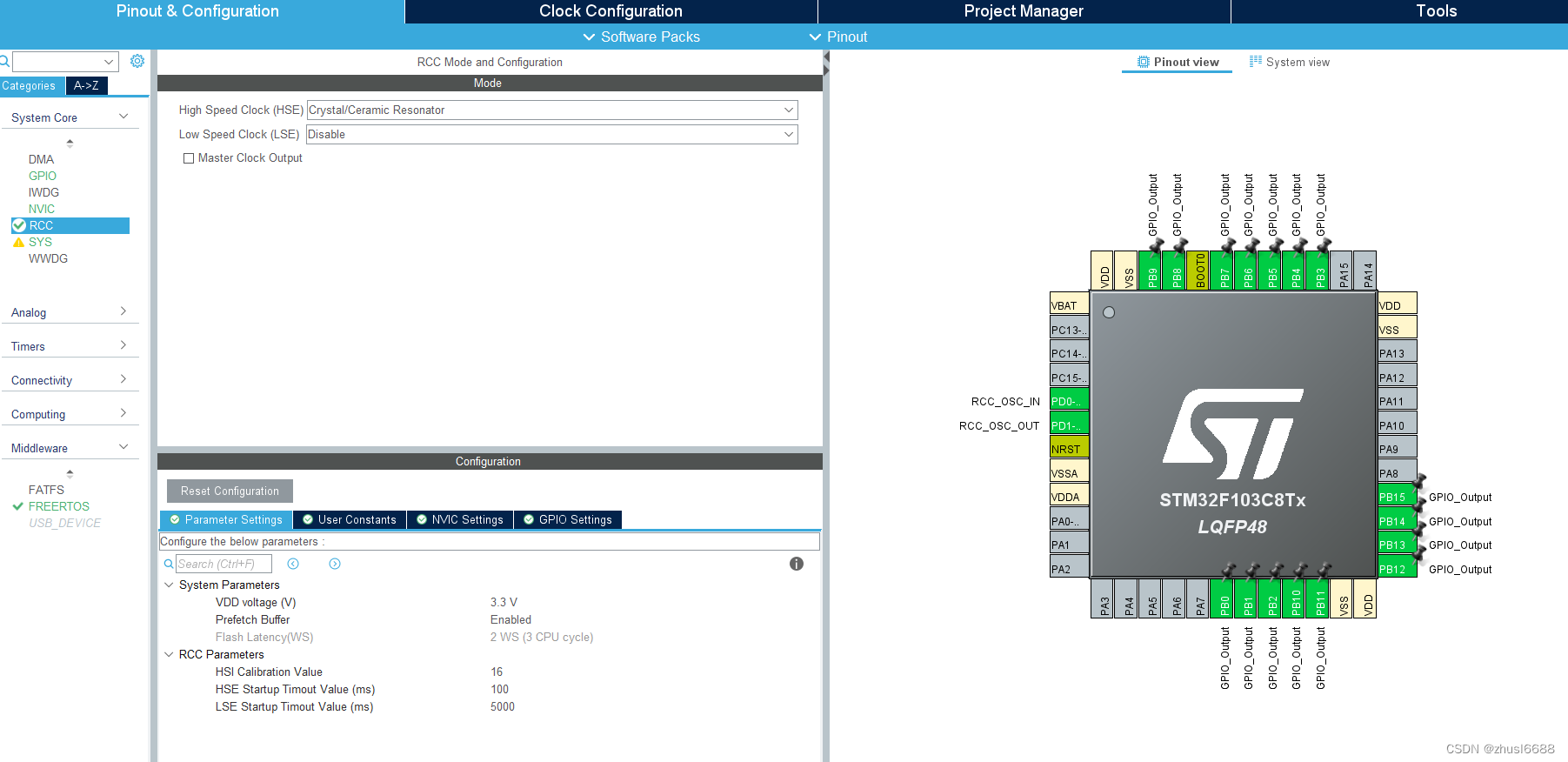 Proteus8.0仿真应用设计（一）基于FreeRTOS、STM32F103C8的多样流水灯应用设计仿真_proteus freertos使用-CSDN博客