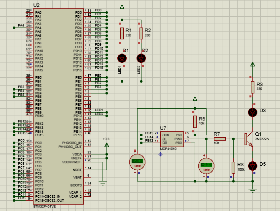 STM32F407 HAL UCOS III+MCP41010数字电位器调光 Proteus仿真_proteus电位器-CSDN博客