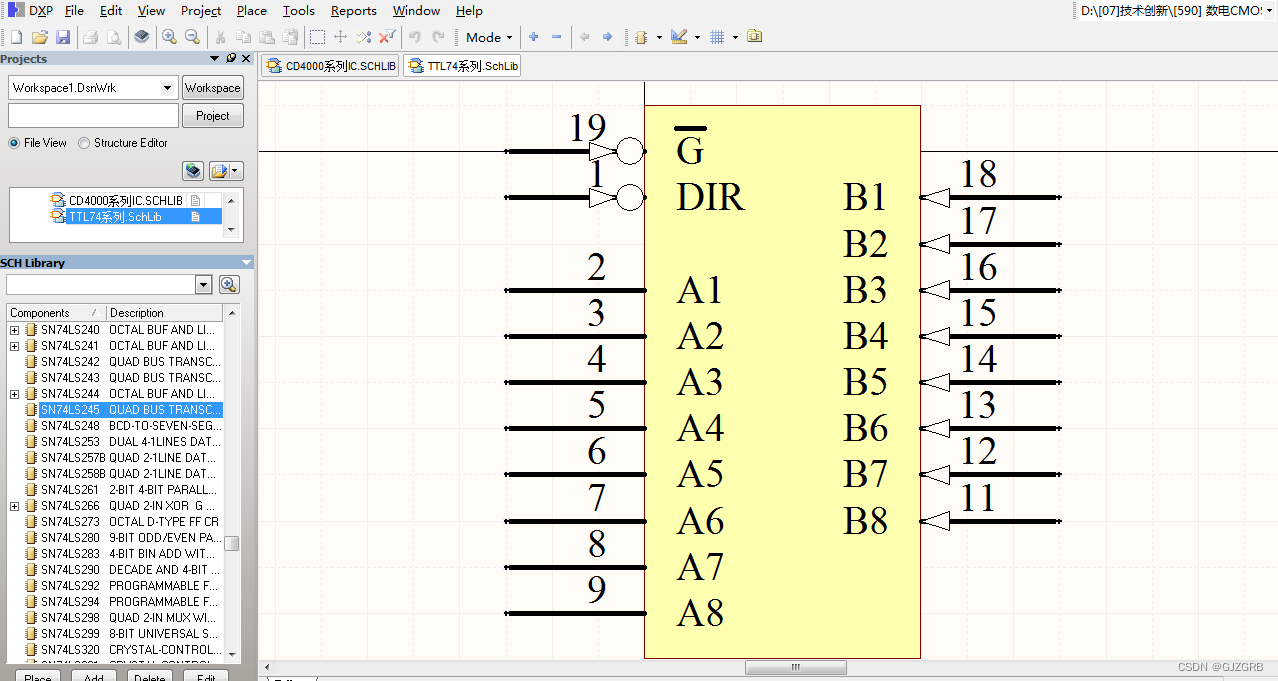 常用数字电路 CMOS TTL74系列 CD4000系列芯片AD原理图封装库（原理图器件库合集）_ad中74系列元件库-CSDN博客