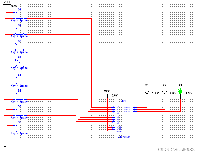 Multisim14.0仿真应用设计（五十）74LS85 4位比较器应用仿真-CSDN博客