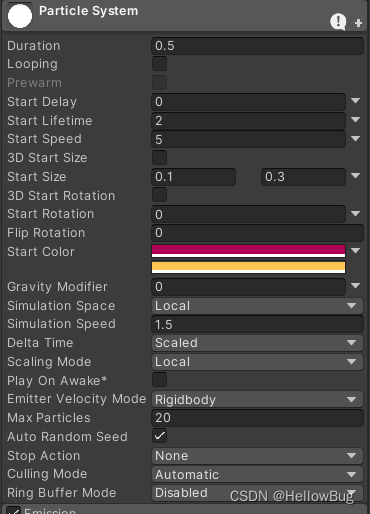 Unity中Particle System的部分笔记（一）_unity particlesystem prewarm修改-CSDN博客