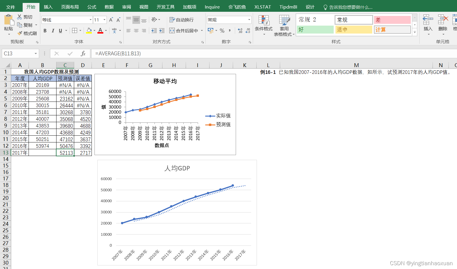 第三章第6节：exce利用一次平均法去进行预测数据一次移动平均法怎么算excel Csdn博客
