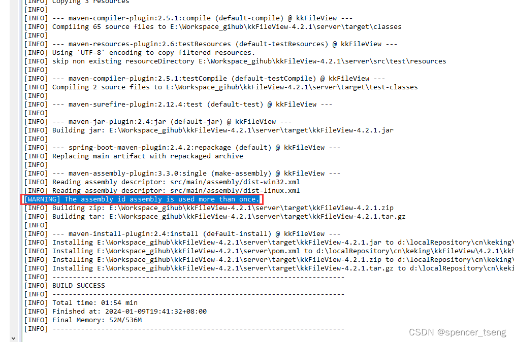 [WARNING] The assembly id assembly is used more than once._overconstraint checks: node 77 ...