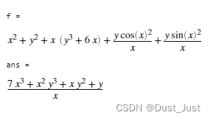 MATLAB-符号变量函数的化简_matlab simplify-CSDN博客