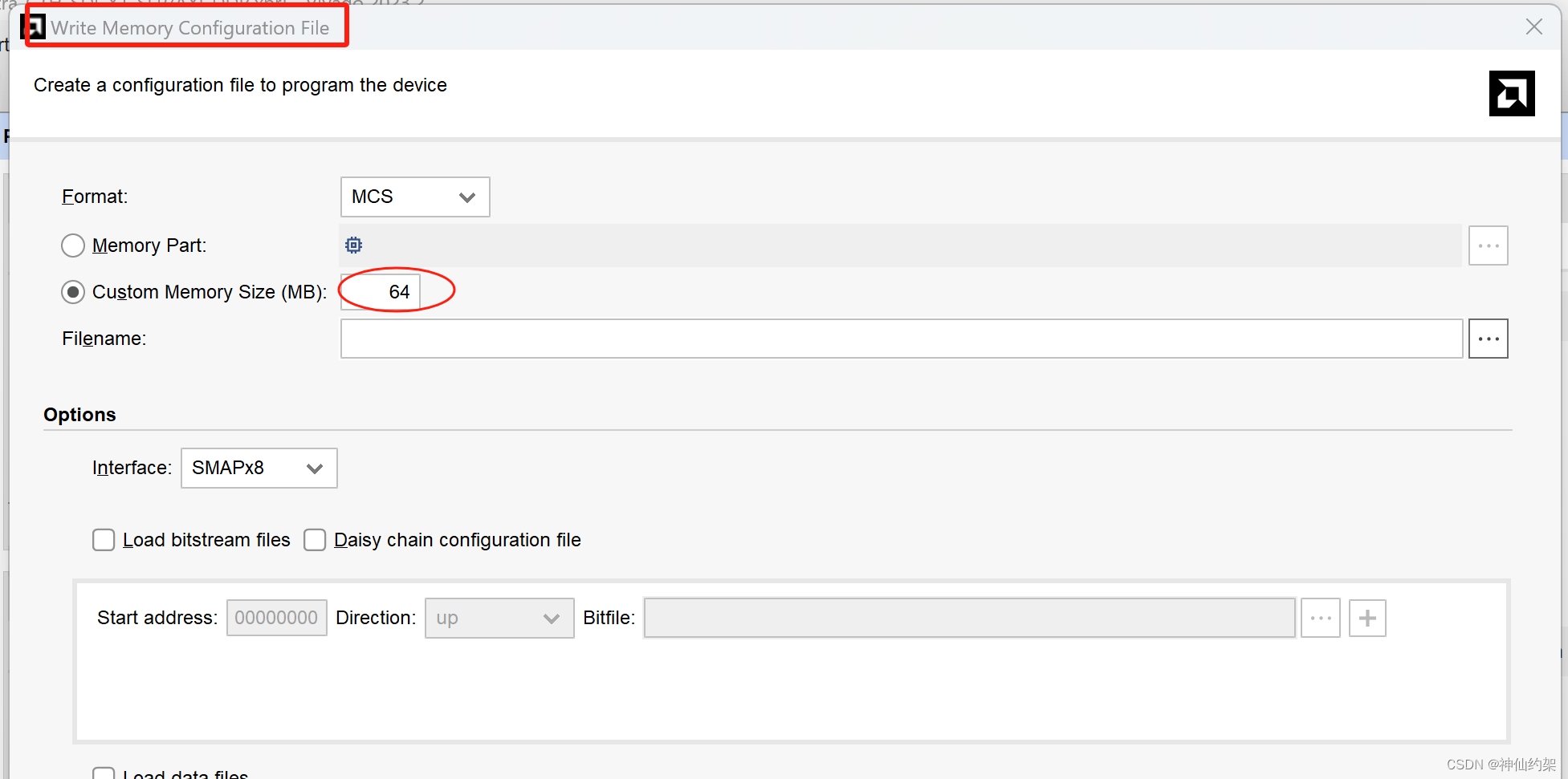 【XILINX】Vivado 生成msc文件出现[Writecfgmem 68-4] Bitstream at address 0x00000000 has size 84989156 ...
