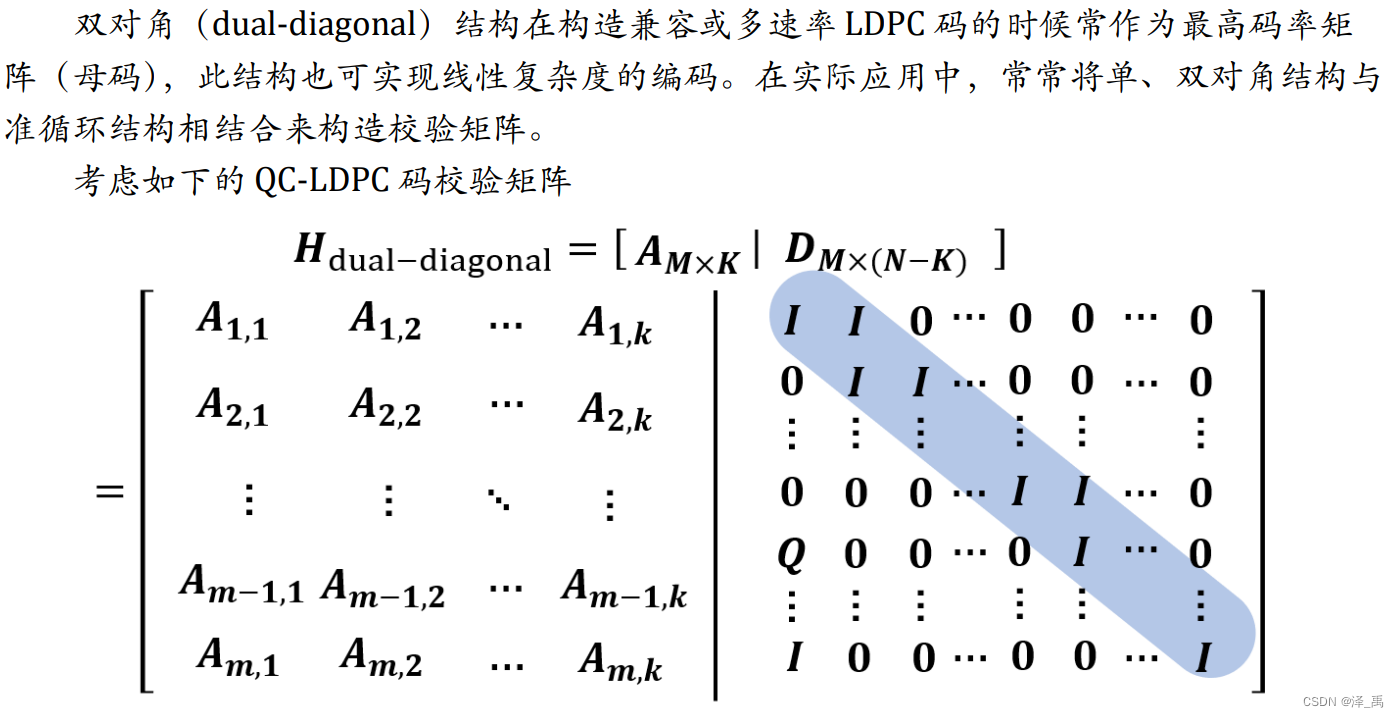 低密度奇偶校验码ldpc(四)——双对角线结构的qc Ldpc编码双对角形式的 Qc Ldpc Csdn博客 2538