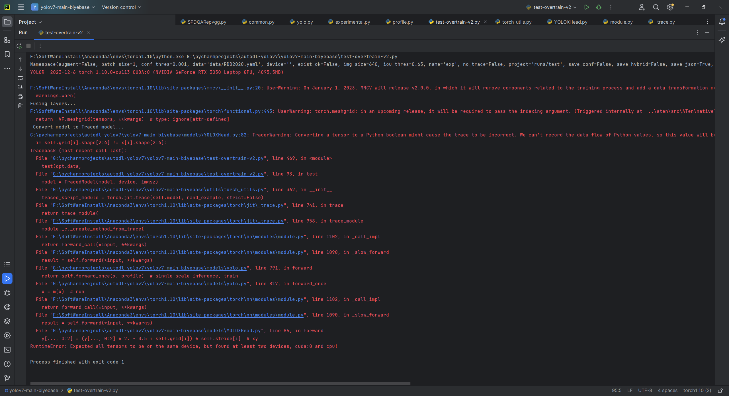 RuntimeError: Expected all tensors to be on the same device, but found at least two devices ...