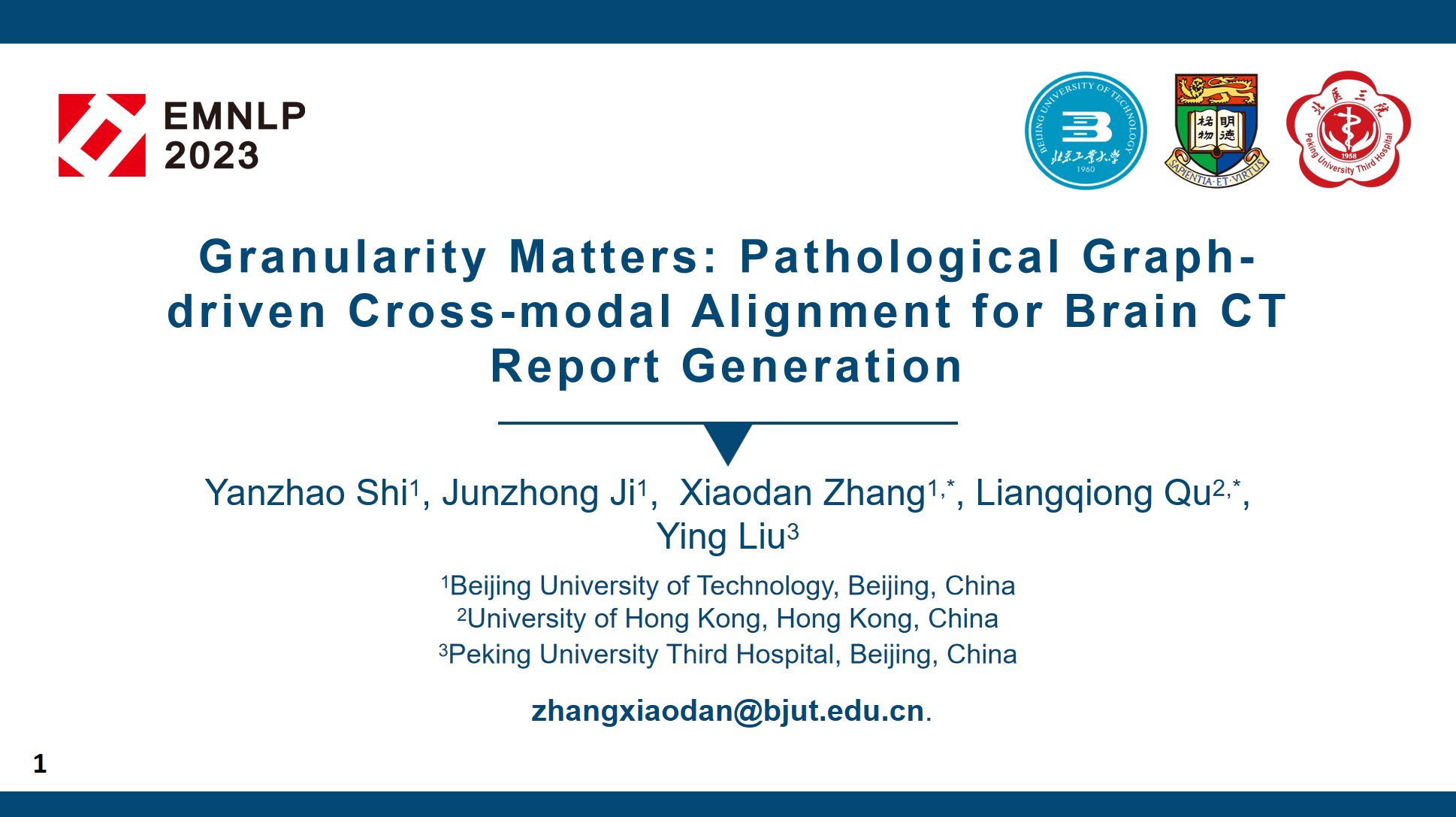 EMNLP 2023 - Pathological Graph-driven Cross-modal Alignment for Brain CT Report Generation ...