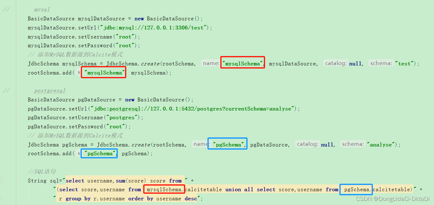 Apache Calcite 跨数据源查询 ——以MySQL与PostgreSQL为例_calcite跨源查询-CSDN博客