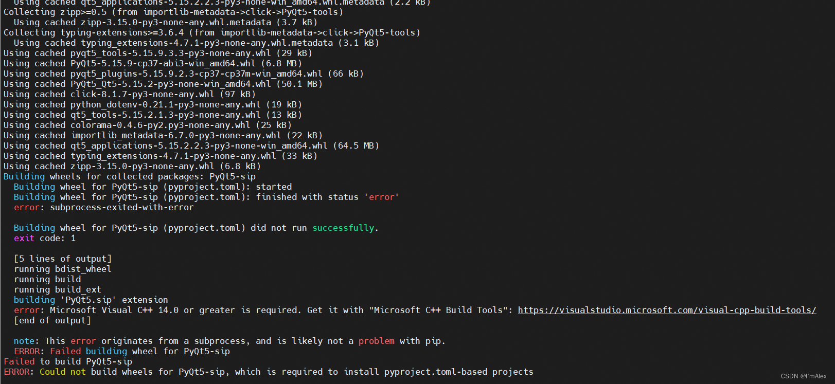 error: Microsoft Visual C++ 14.0 or greater is required. Get it with “Microsoft C++ Build Tools ...