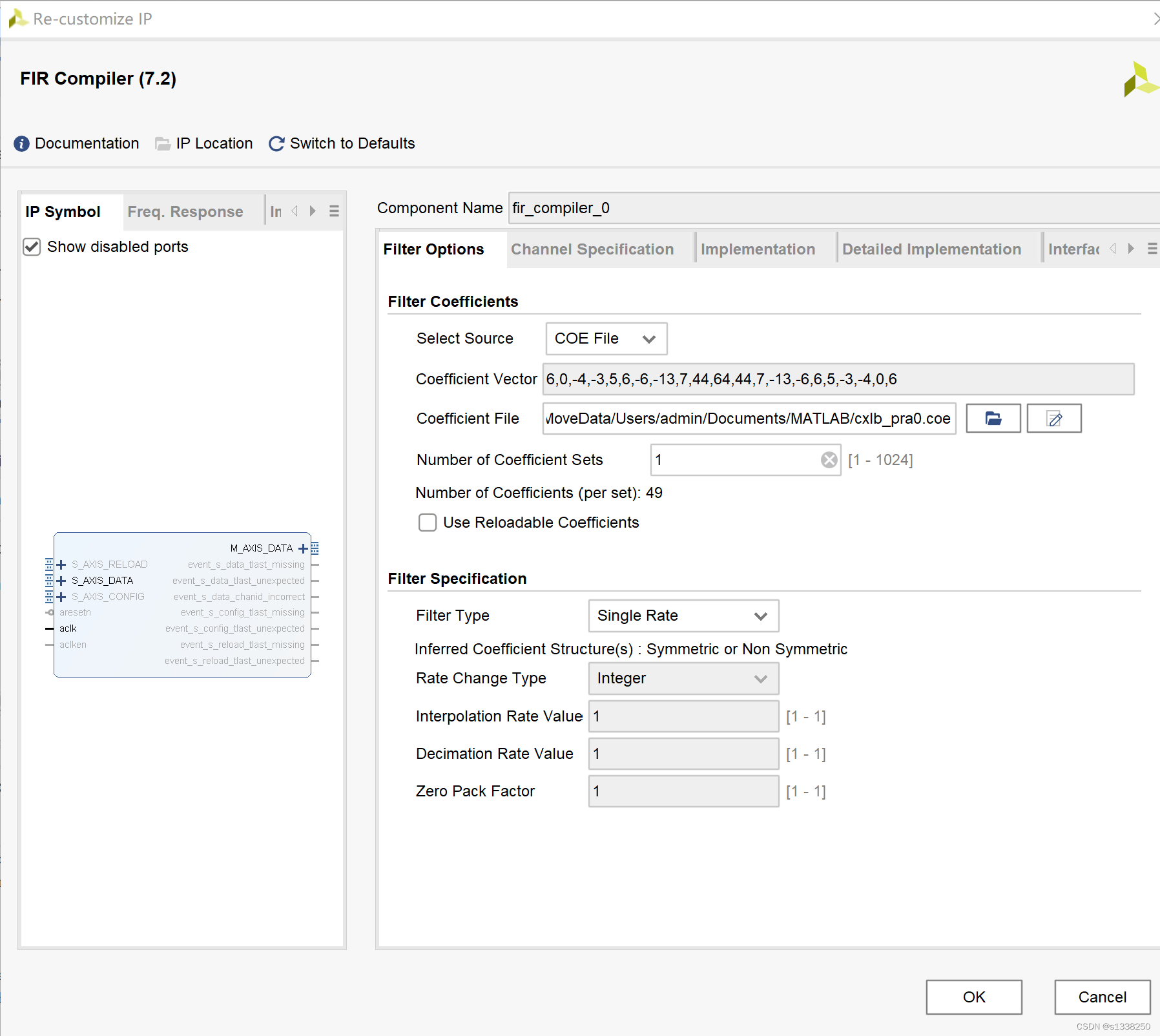 Vivado和Matlab联合的成型（根升余弦）滤波器设计_成型滤波器设计-CSDN博客