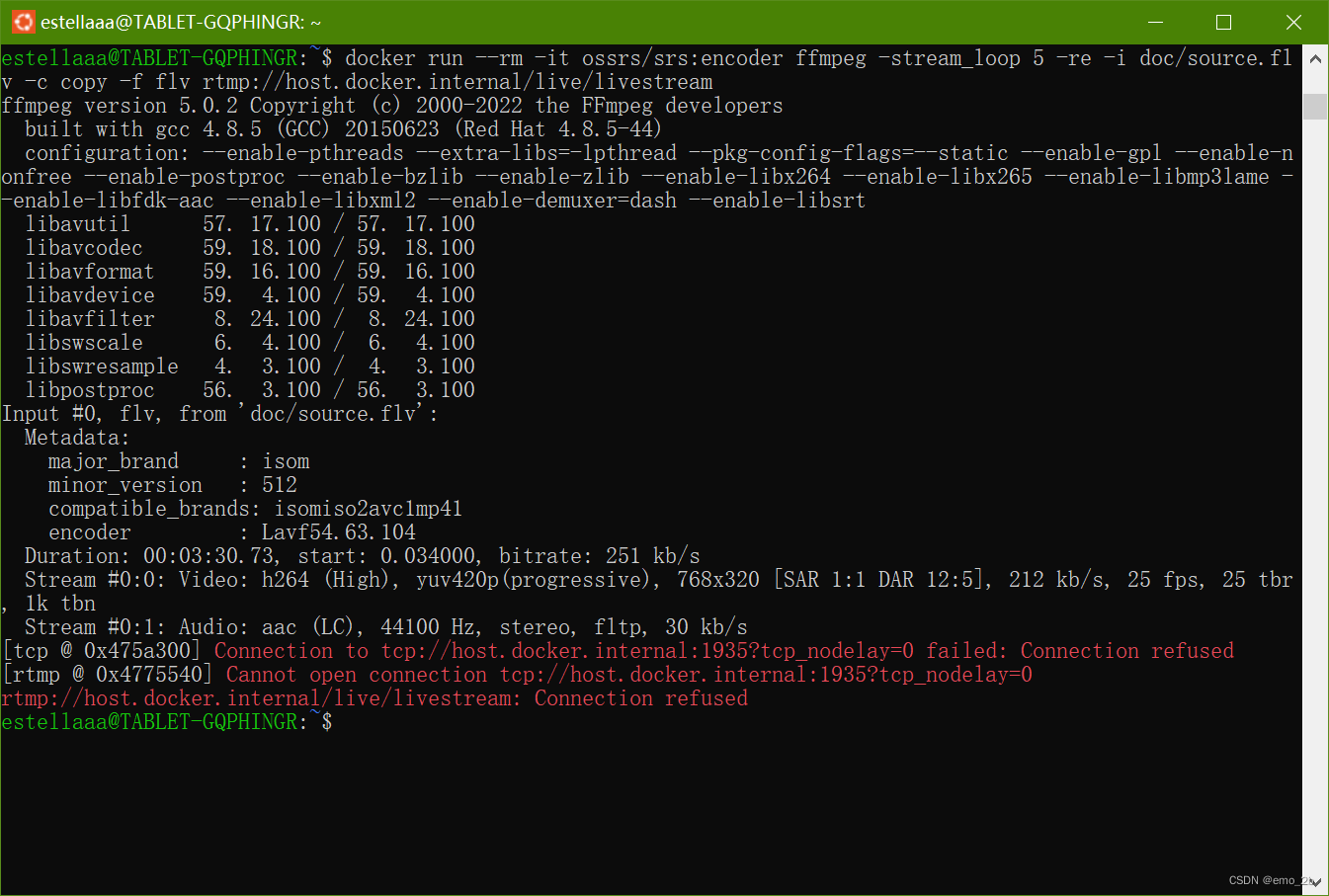 利用Docker启动SRS和ffmpeg_docker srs镜像包-CSDN博客