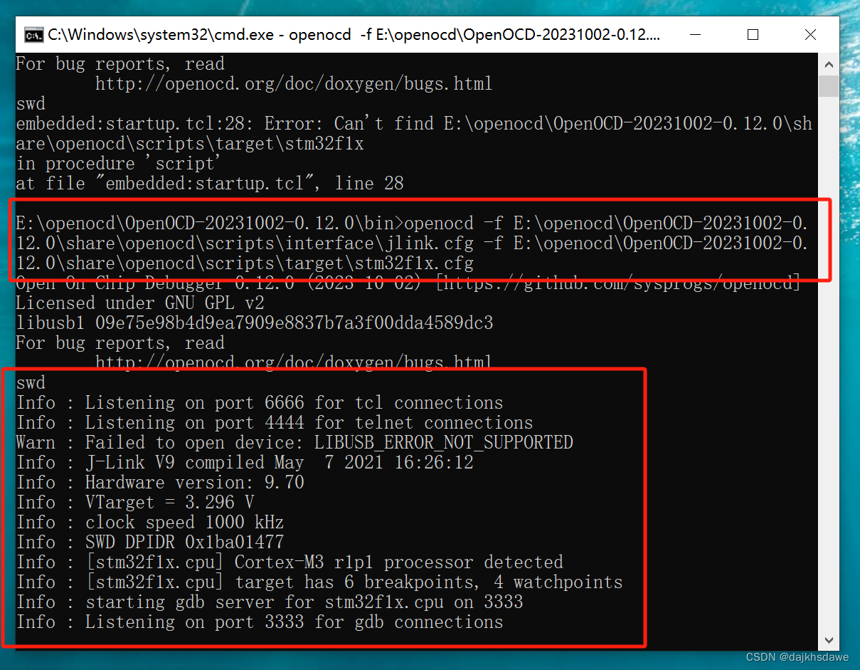 Openocd配合j Link下载调试程序openocd Jlink Csdn博客