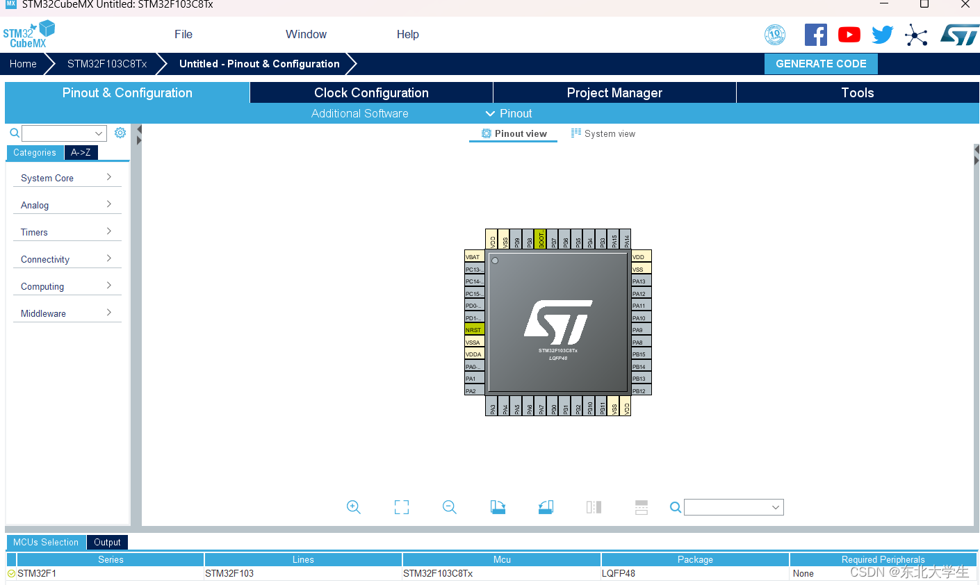 STM32F103C8T6基础开发教程（HAL库）点亮第一颗LED(PC13端口)_stm32f103c8t6pc13点亮、-CSDN博客