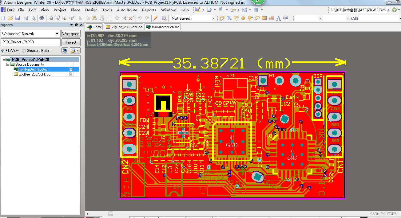 基于mrf24j40 无线ZigBee最小系统评估板硬件（原理图+PCB）工程文件-CSDN博客