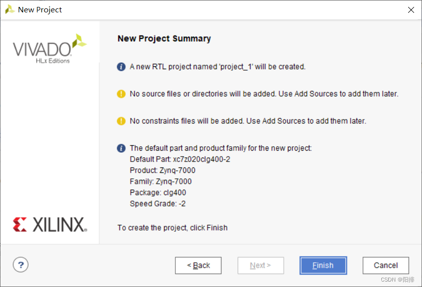 FPGA学习笔记（4）——Vivado工程创建LED闪烁_vivado project summary-CSDN博客