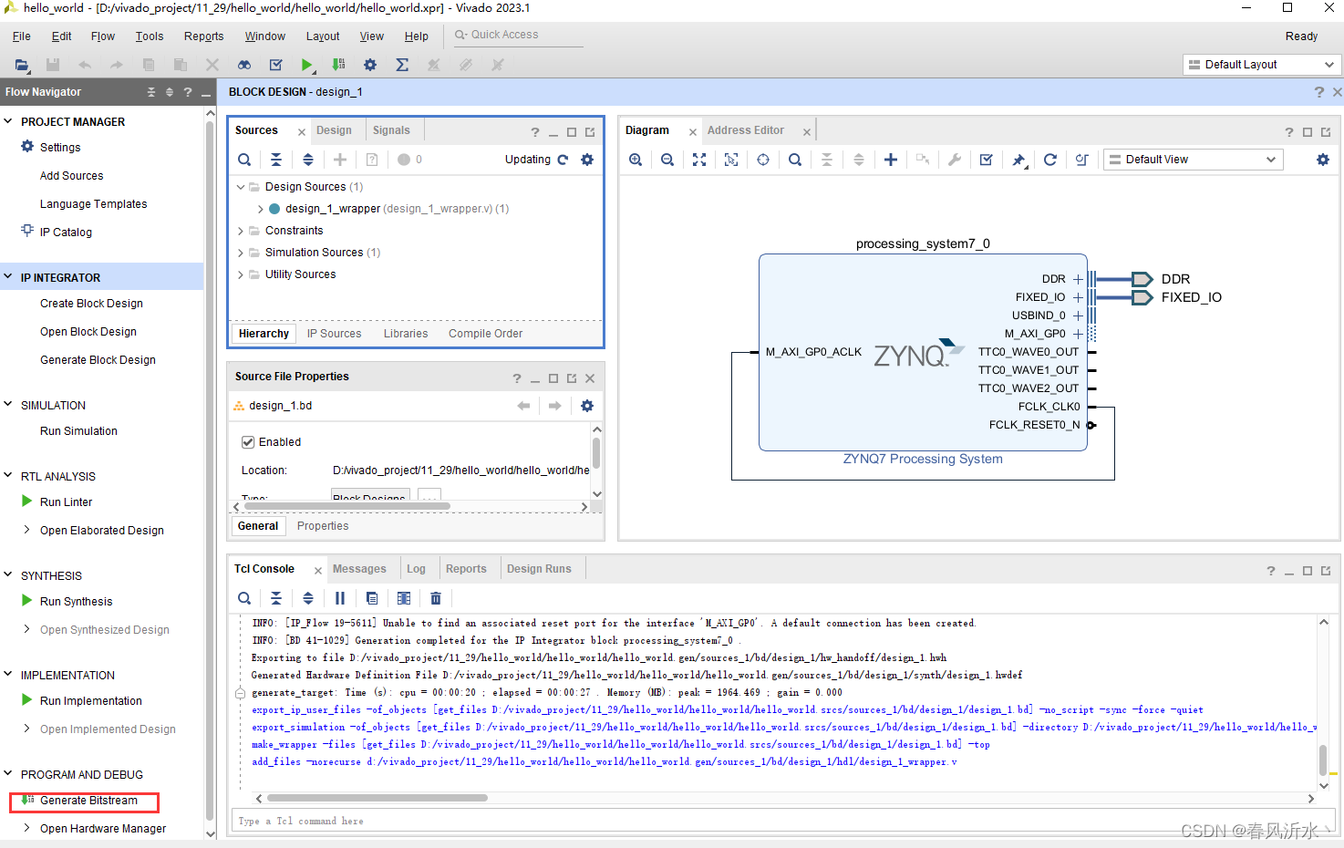 Vivado vitis 2023.1 版本 hello world 教学，基于zedboard-CSDN博客