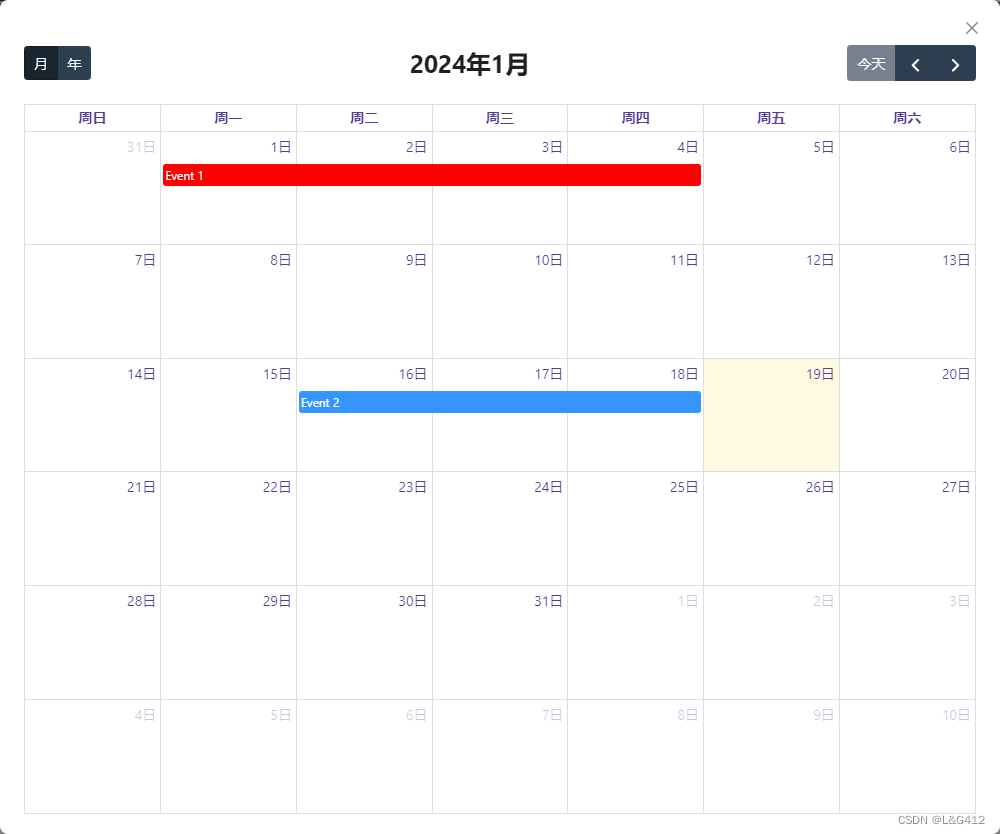 Fullcalendar 日历 React+Ant Design项目_fullcalendar-react 菜单配置-CSDN博客
