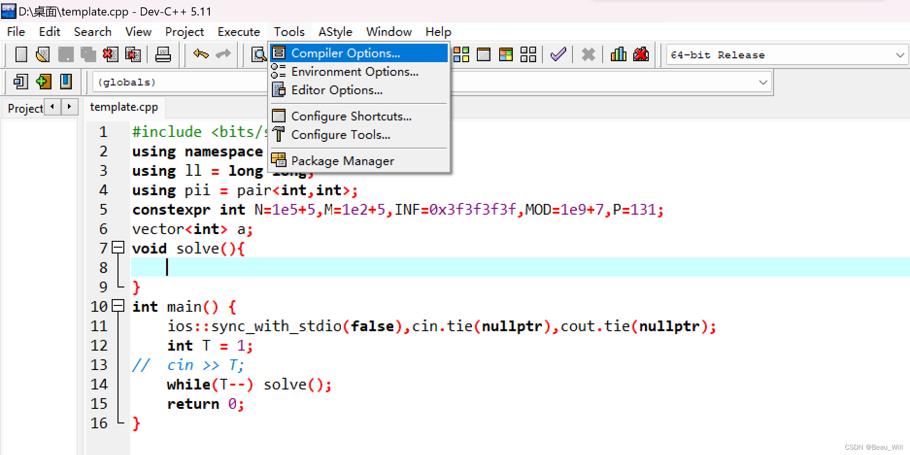 解决Dev-C++编译时不支持C++11特性的办法_devc++ c++11-CSDN博客