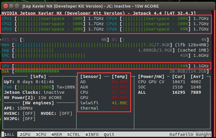 xavier NX CPU GPU跑满测试方法_nvidia jetson xavier nx linux命令读取gpu占用-CSDN博客