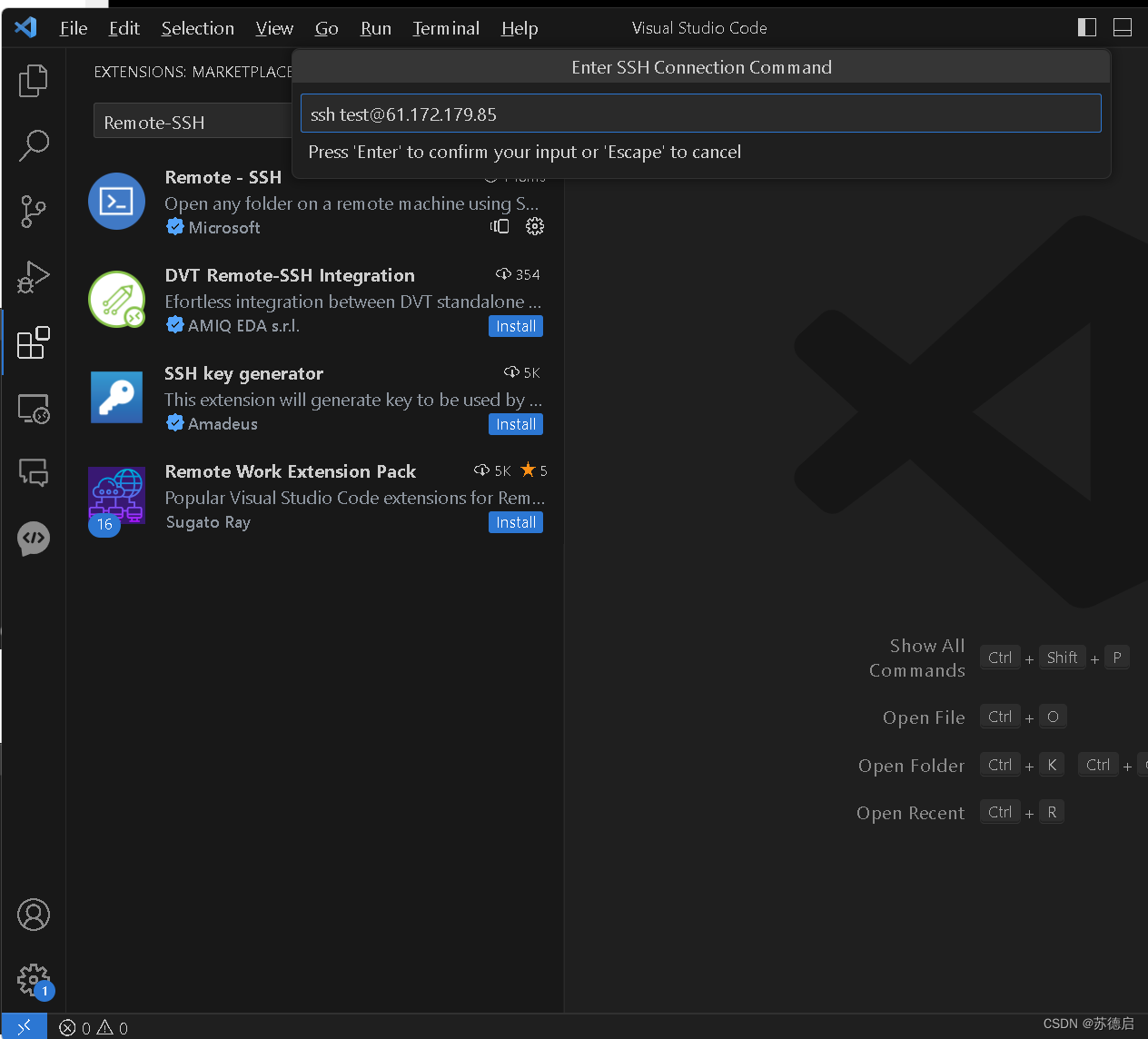 Windws connect linx server by VSC （Remote - SSH）-CSDN博客