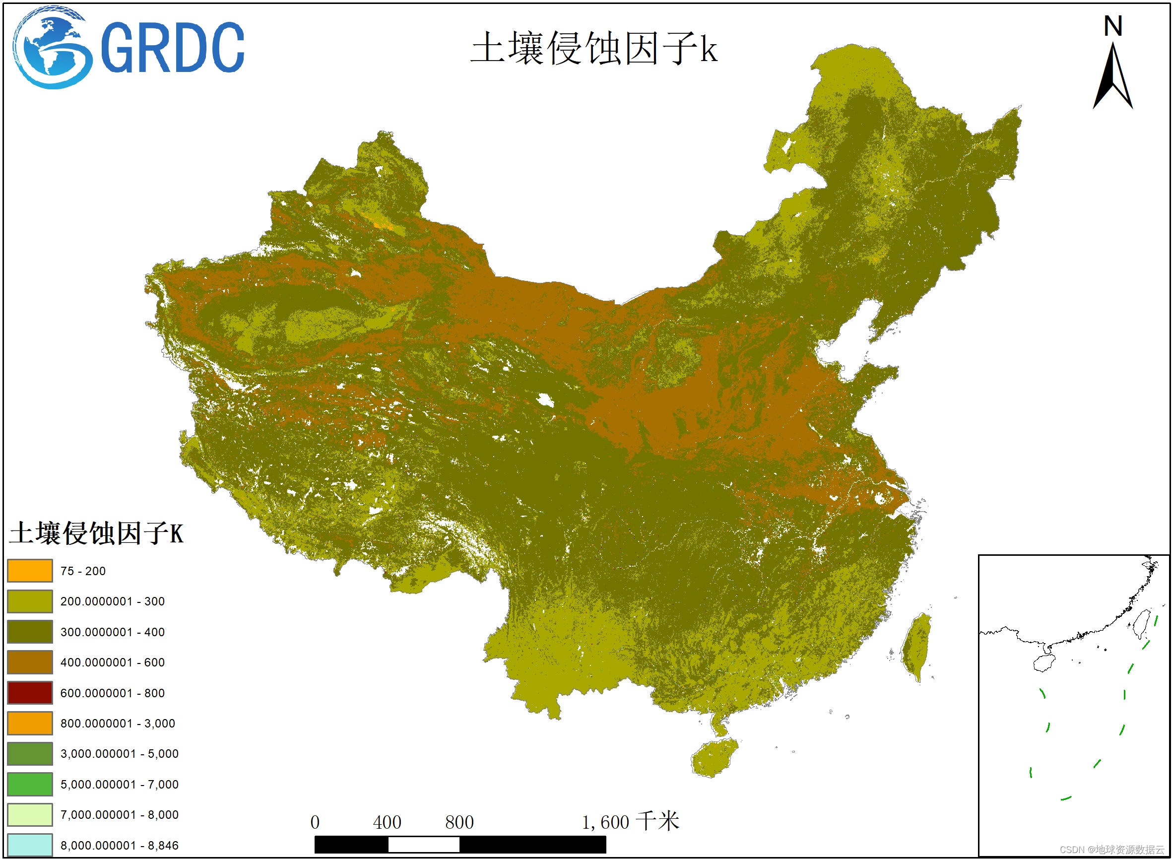 中国高分辨率土壤侵蚀因子K_土壤可蚀性因子k-CSDN博客