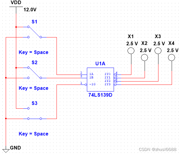 Multisim14.0仿真应用设计（十五）74LS139译码器应用仿真_74ls139真值表-CSDN博客