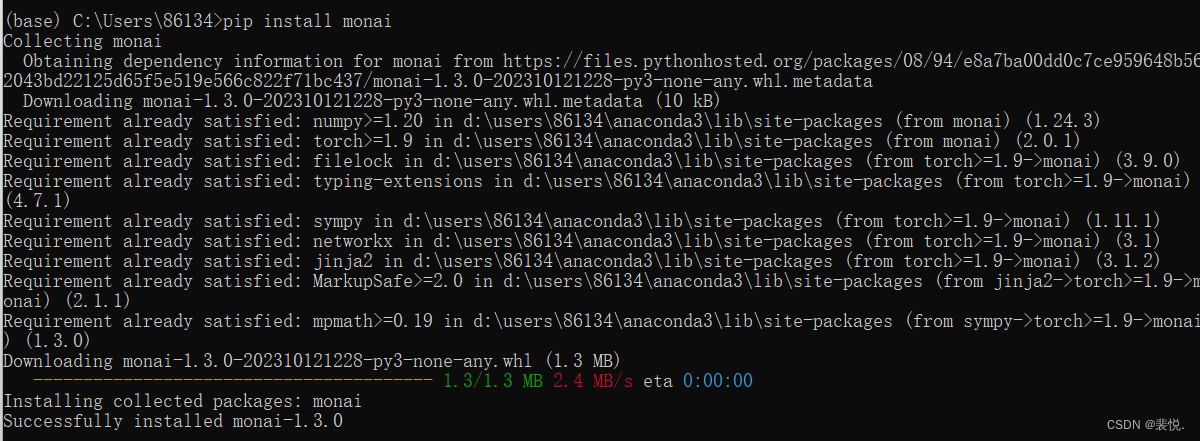 命令安装MONAI_pycharm安装monai-CSDN博客