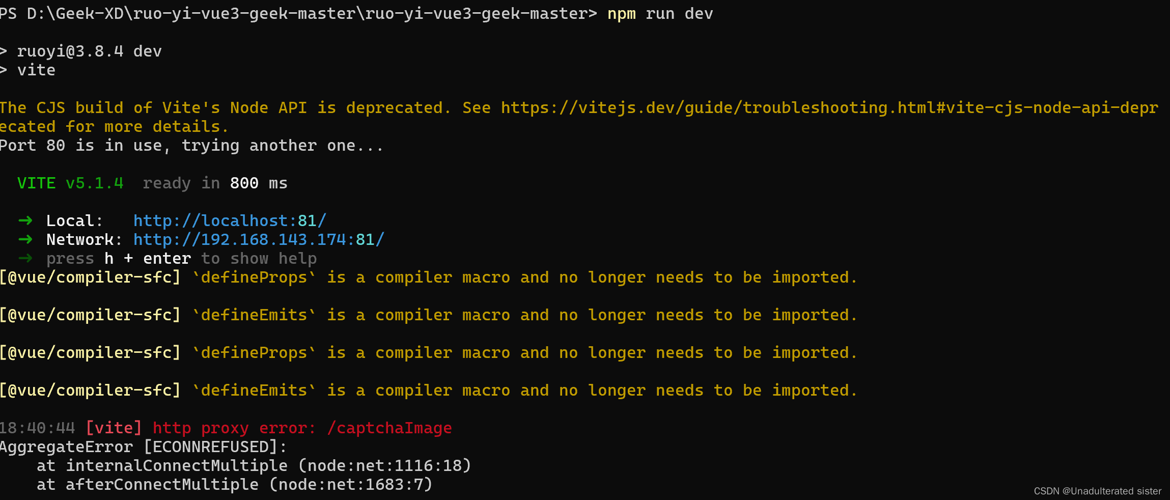 Ruoyi-geek框架启动教程（前端+后端）_ruoyi启动前段-CSDN博客