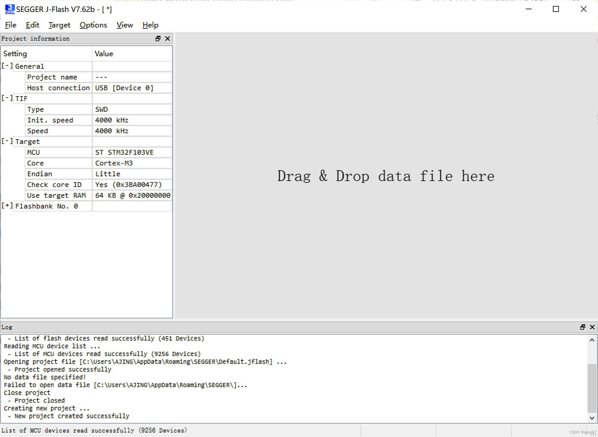 Jlink笔记（1）：使用JFlash下载Hex、Bin文件到单片机_jlink下载hex-CSDN博客