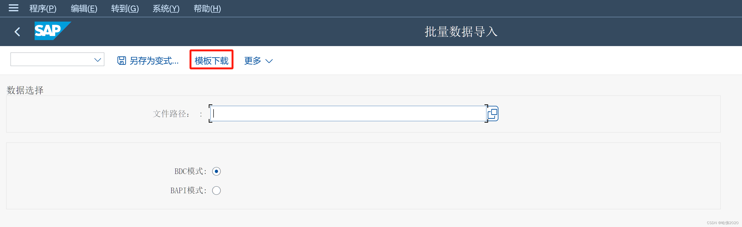 Abap Alv 选择屏幕：按钮 模板下载 数据上载 Alv界面 Csdn博客
