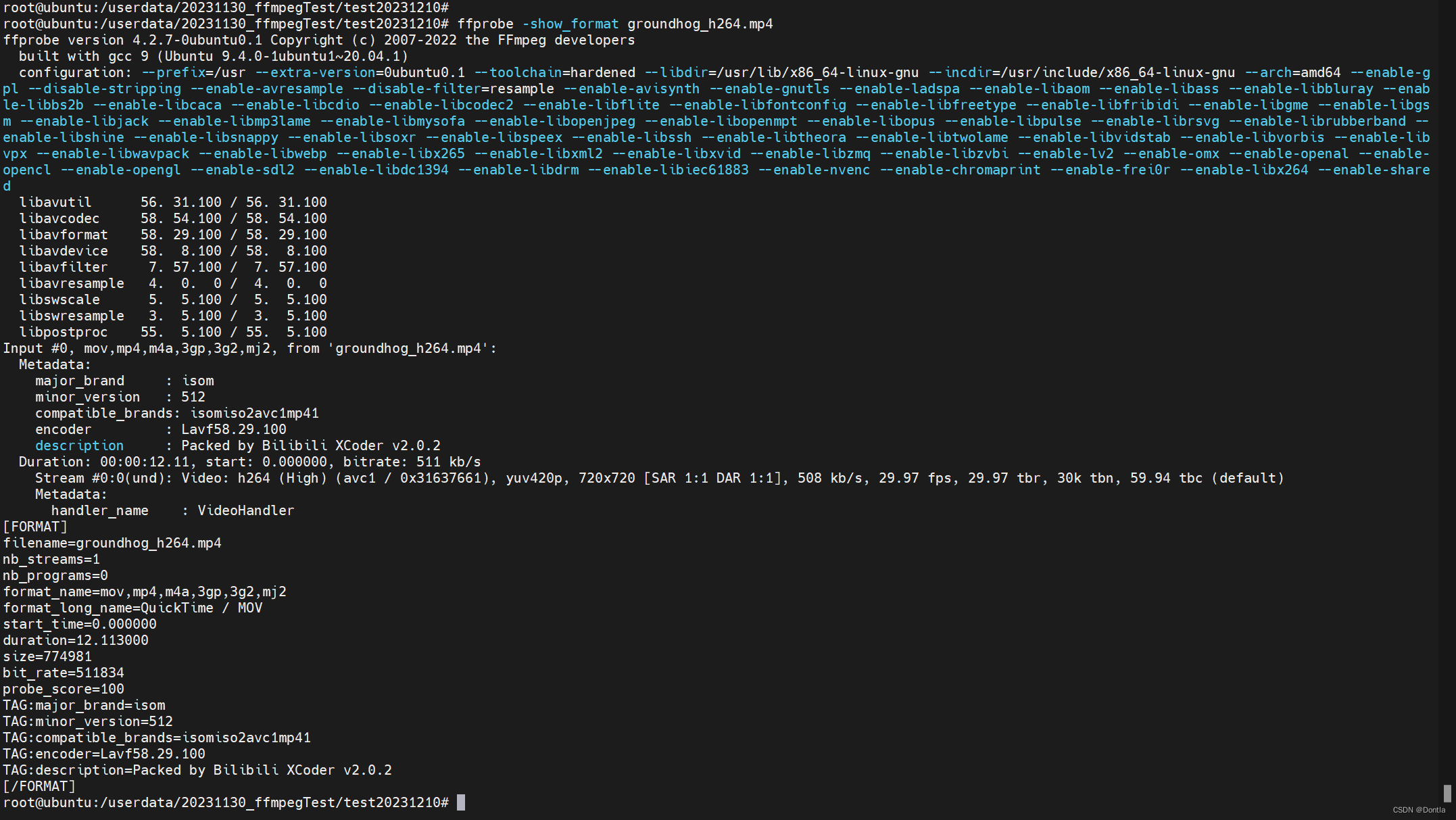 ffmpeg ffprobe FORMAT字段解析（nb_streams、nb_programs、format_name、format_long_name、bit_rate、probe ...
