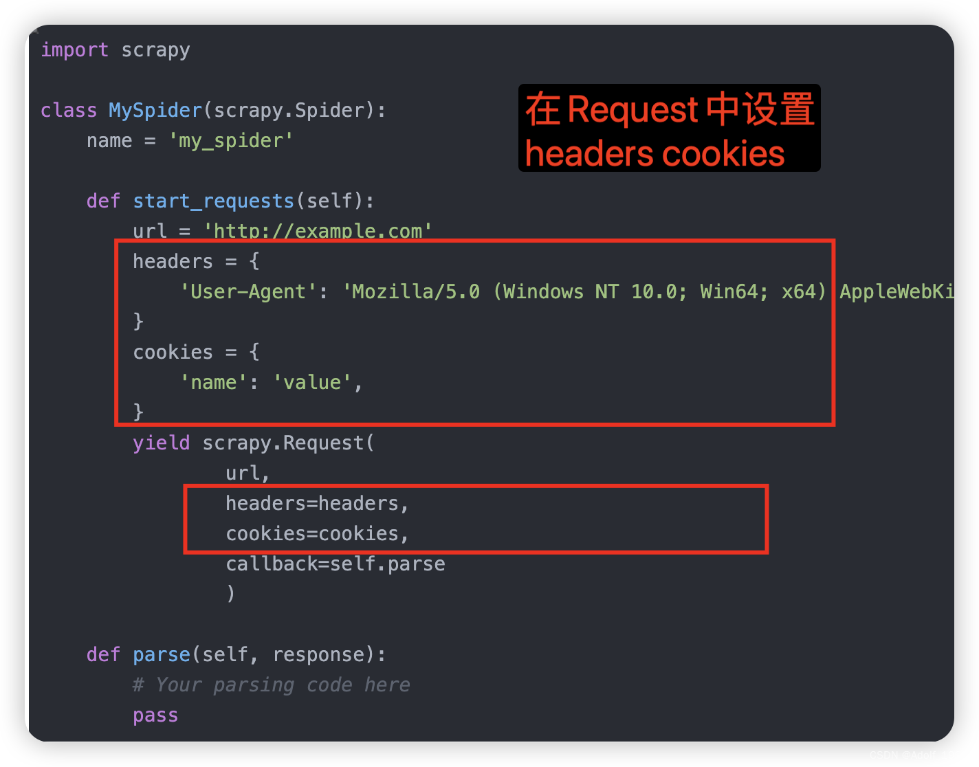 scrapy设置headers和cookies_scrapy header-CSDN博客