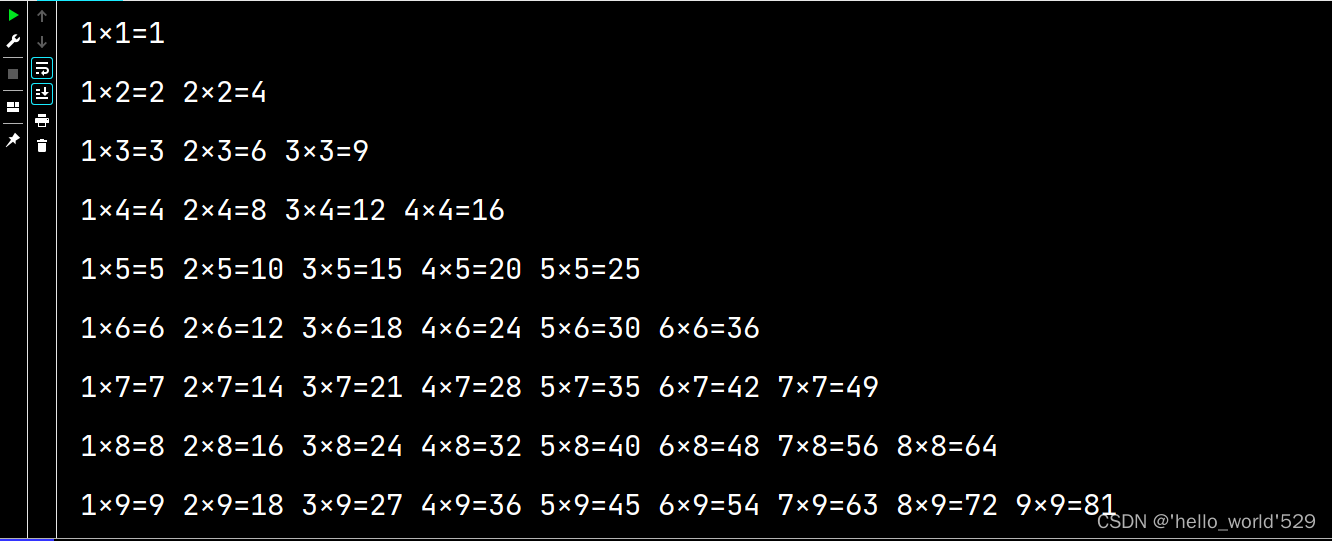 打印九九乘法表python Csdn博客