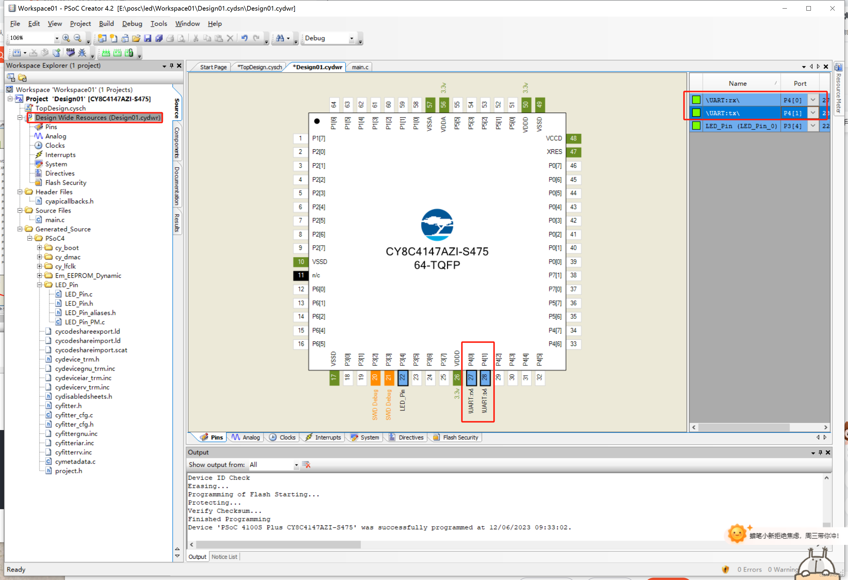 Cypress单片机（CY8C4147AZI-S475）UART中断，printf函数重映射_cy8c uart中断-CSDN博客