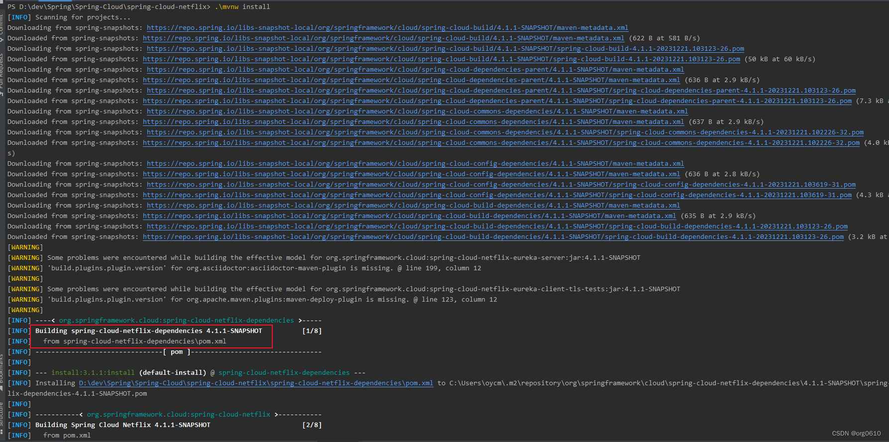 spring-cloud-netflix源码项目提示Could not find artifact org.springframework.cloud:spring-cloud ...