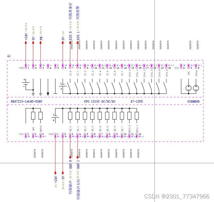 西门子与汇川伺服脉冲连接（速度模式）_汇川伺服sv660p接线图-CSDN博客