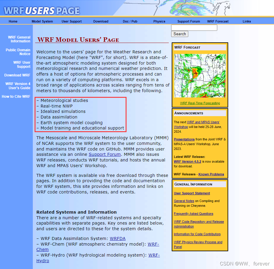 【WRF理论第一期】模型基础介绍_wrf模型-CSDN博客