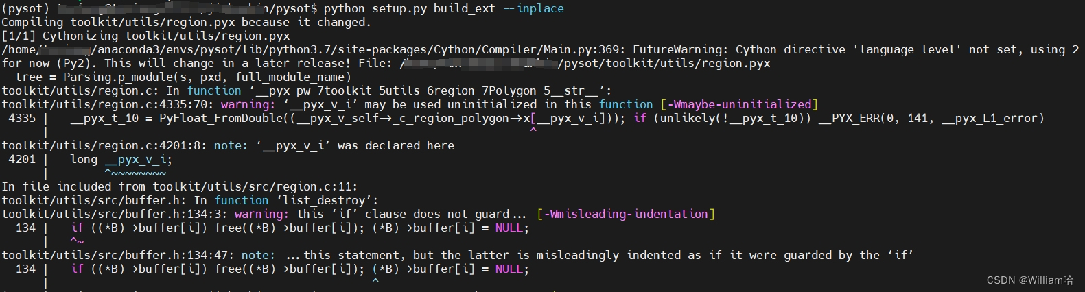 出现“Cython.Compiler.Errors.CompileError:toolkit/utils/region.pyx”该问题的解决方法_region.pyx' doesn't ...