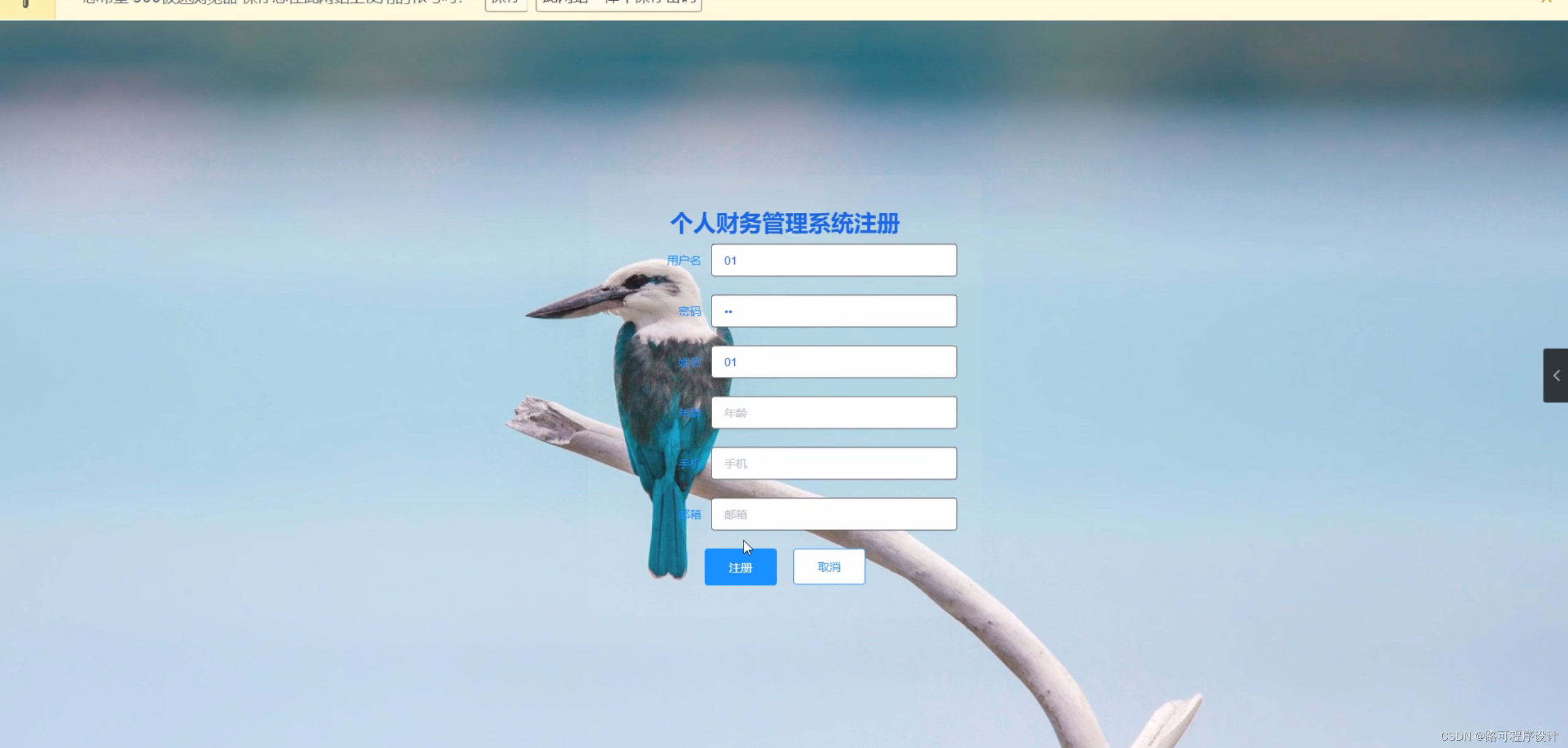 Java个人财务管理系统源码开题报告javaee个人账簿管理系统源码包 Csdn博客