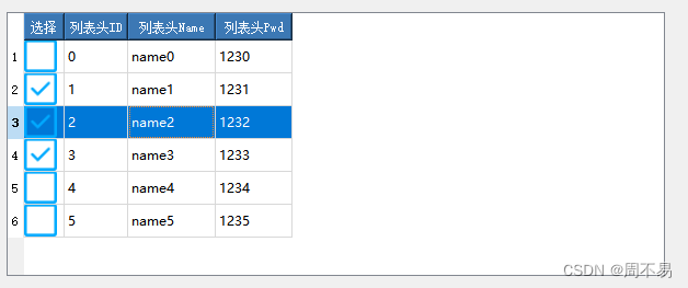 QTableWidget 动态创建选择框Checkbox并修改和获取状态-CSDN博客